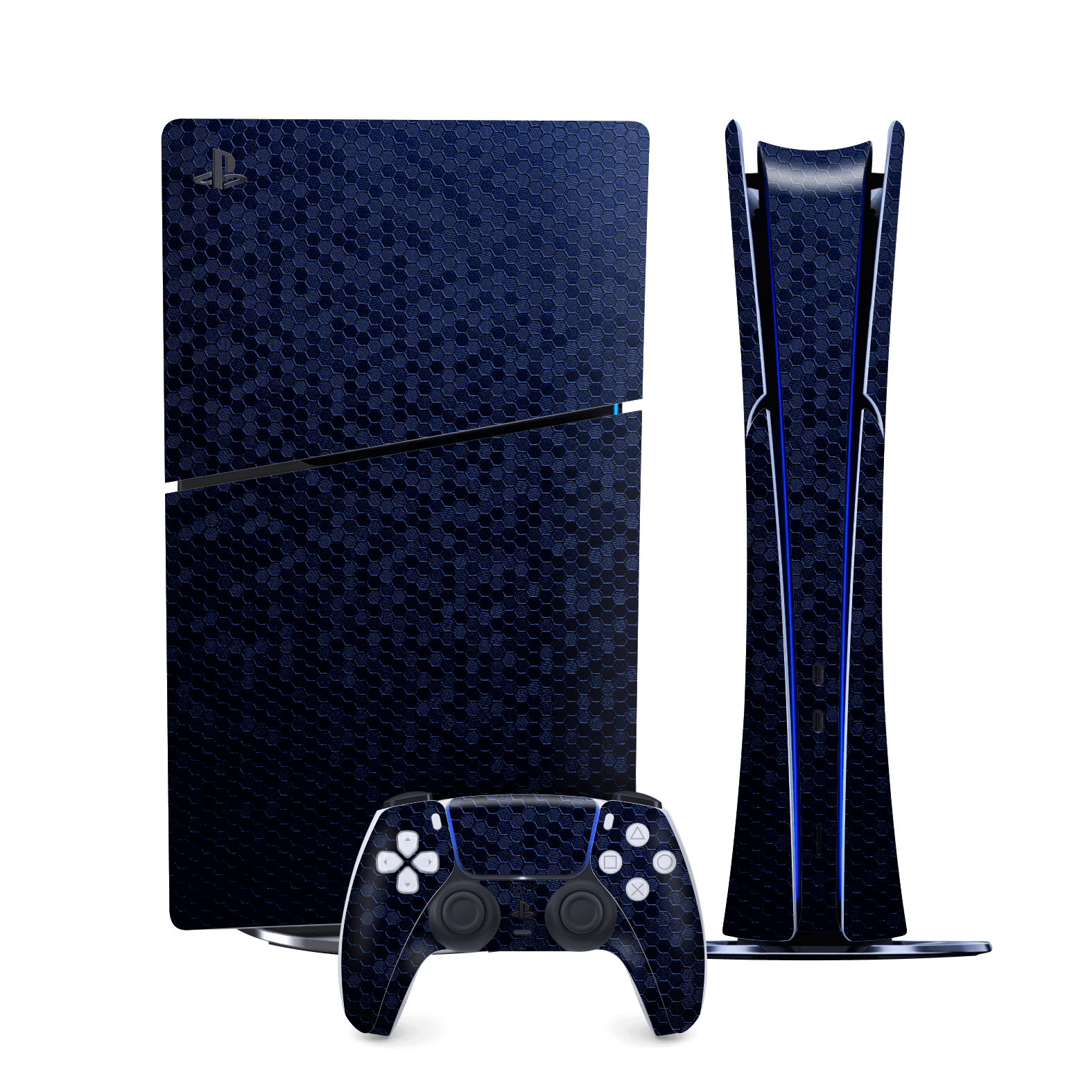 PS5 SLIM (Digital Edition) Navy Blue HONEYCOMB Skin, Wrap – Qskinz™