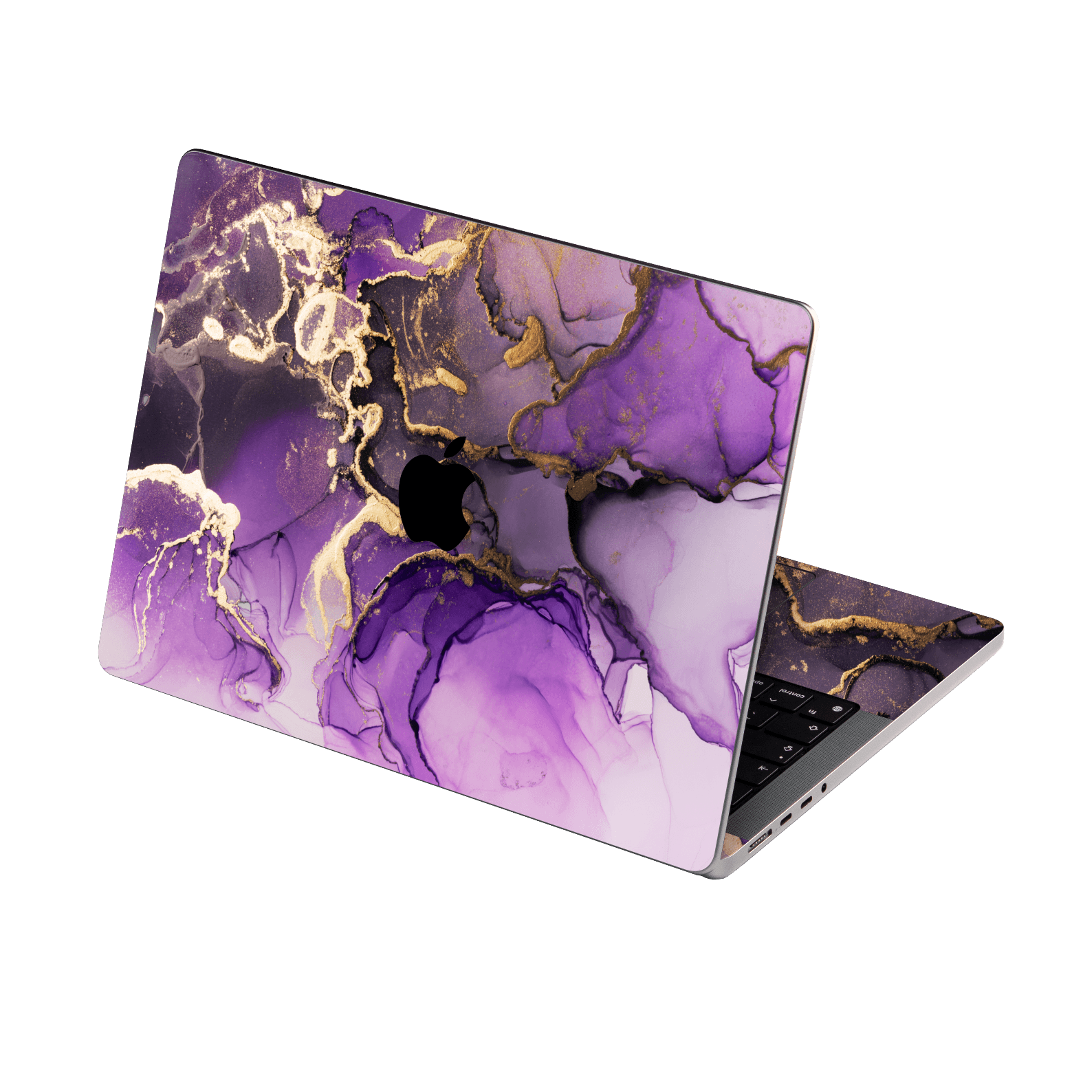 MacBook Pro 14" (2025-2026, M5) SIGNATURE AGATE GEODE Purple-Gold Skin ...