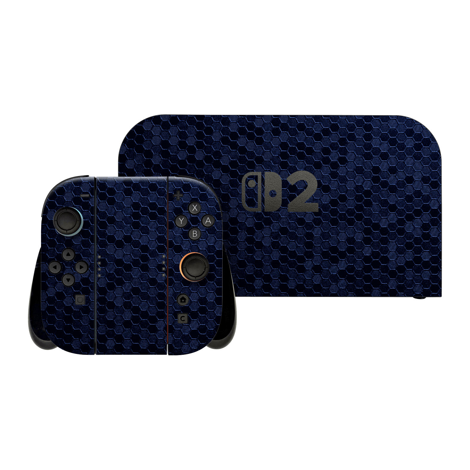 Nintendo Switch 2 Navy Blue HONEYCOMB Skin, Wrap