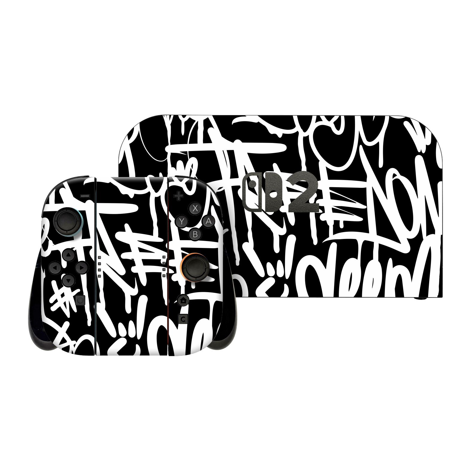 Nintendo Switch 2 Monochrome Graffiti Skin, Wrap – Qskinz™