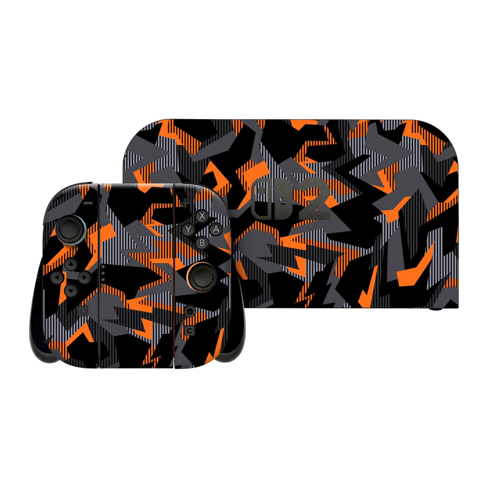 Nintendo Switch 2 Orange CAMO Skin, Wrap