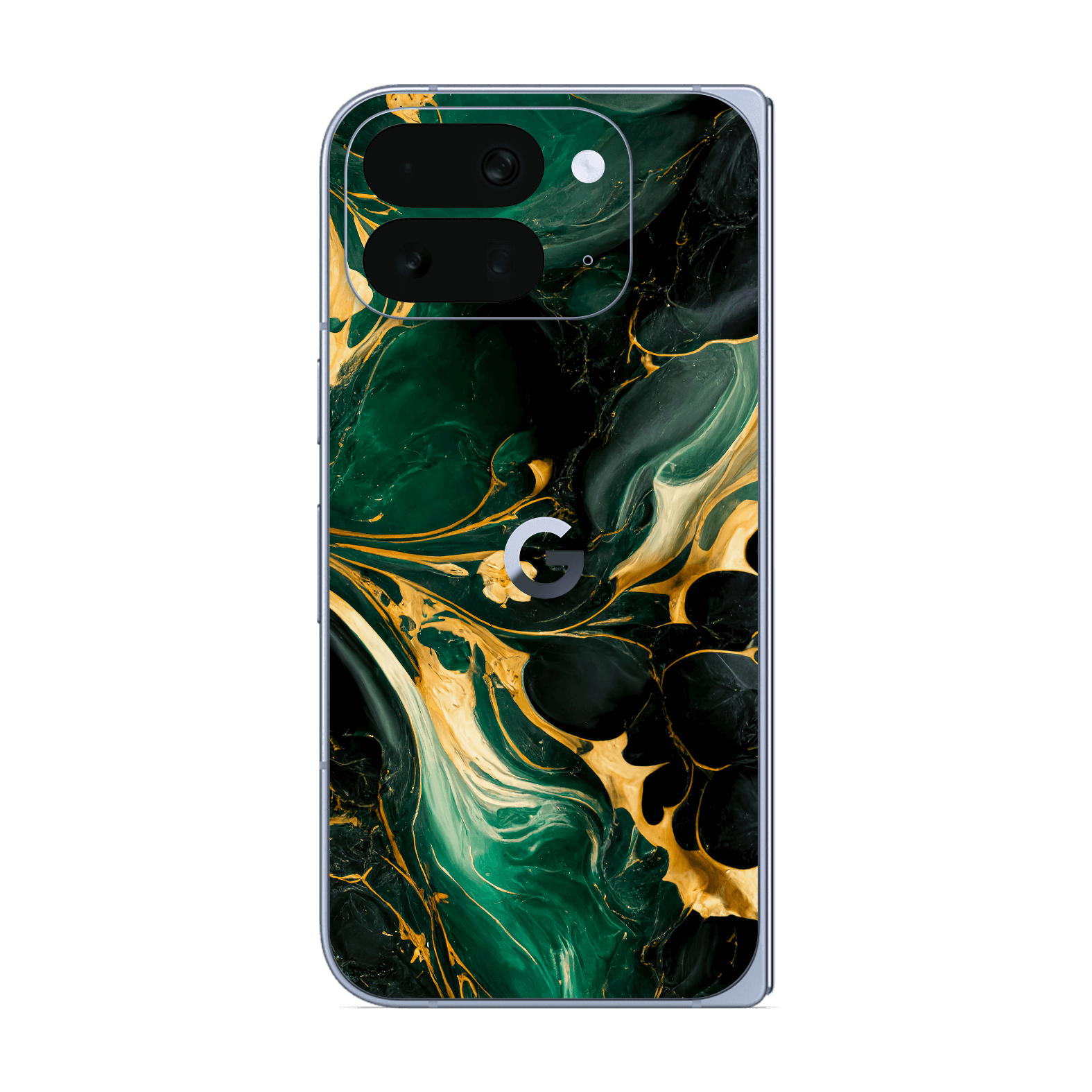Google Pixel 10 Pro FOLD AGATE GEODE Royal Green-Gold Skin, Wrap – Qskinz™