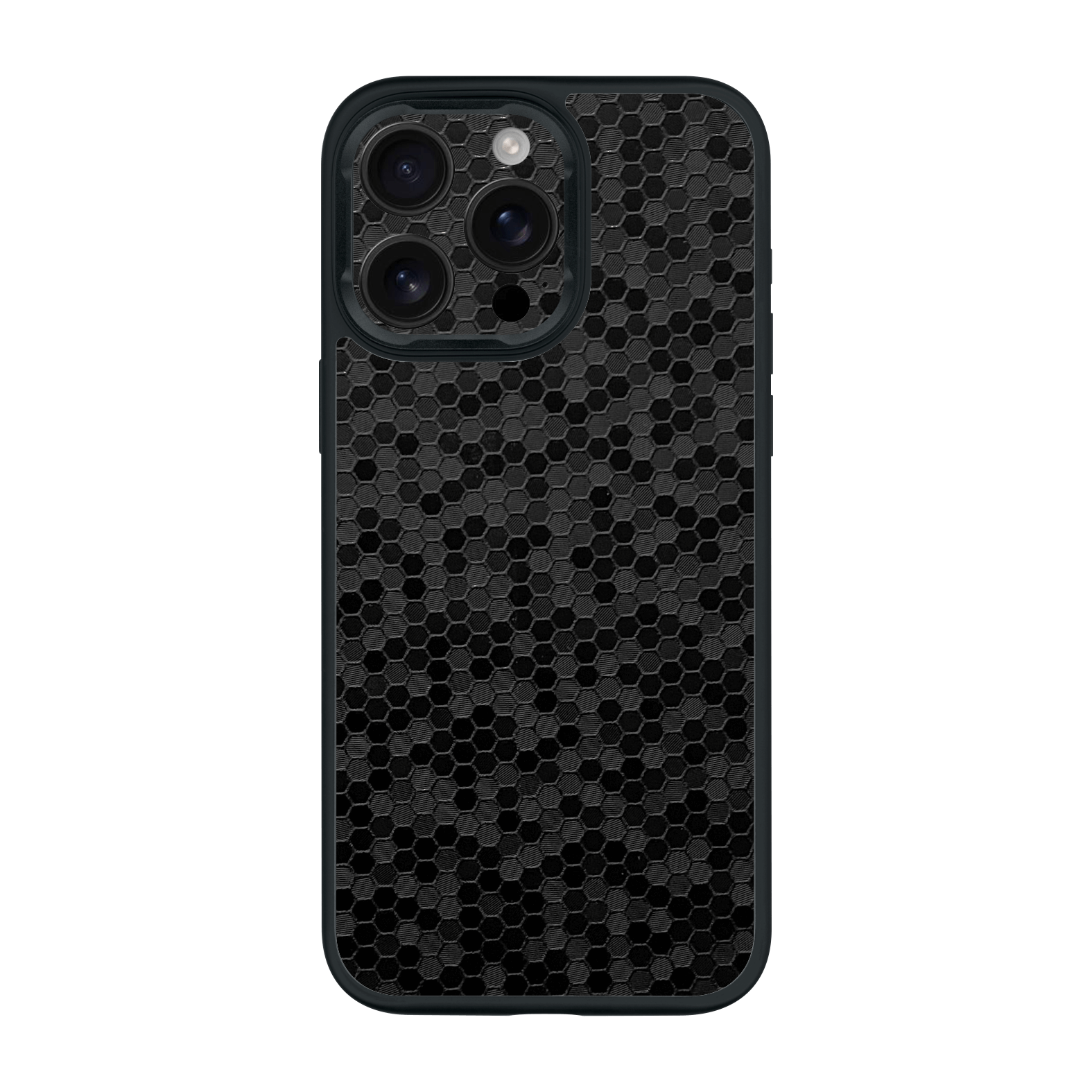 iPhone 16 Pro MAX Qcaze | Black Honeycomb Case + Skin Kit
