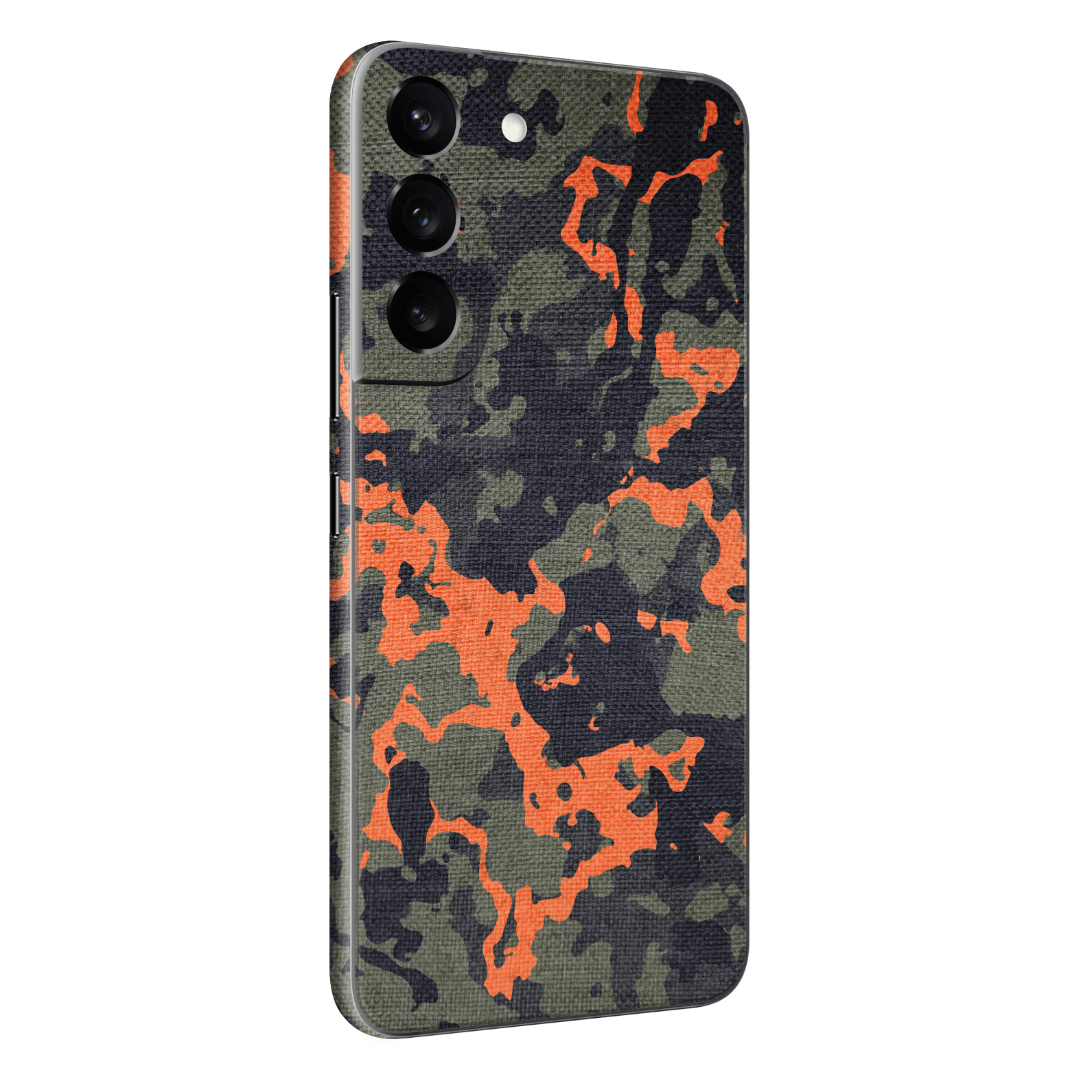 Samsung Galaxy S22+ PLUS Green and Soft Orange Camo Skin, Wrap