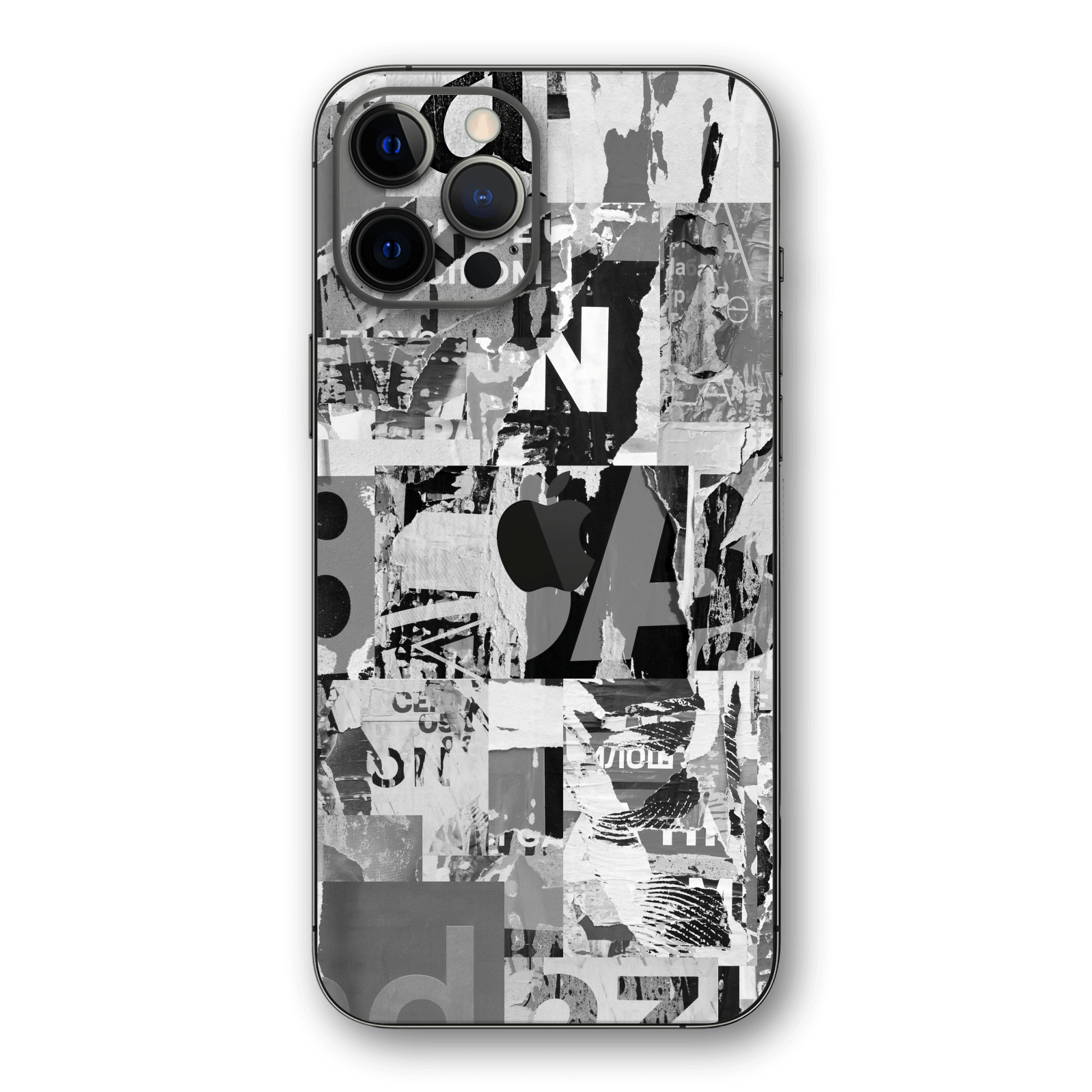 iPhone 12 PRO Black & White Poster Skin, Wrap