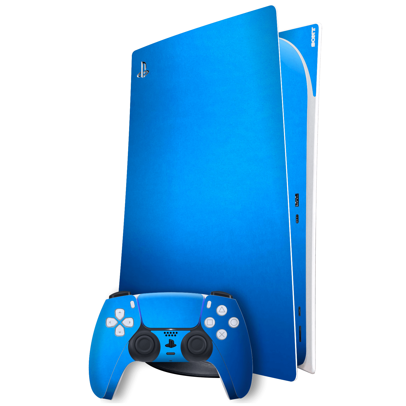 PlayStation 5 (PS5) DIGITAL EDITION SATIN BLUE Metallic Skin, Wrap