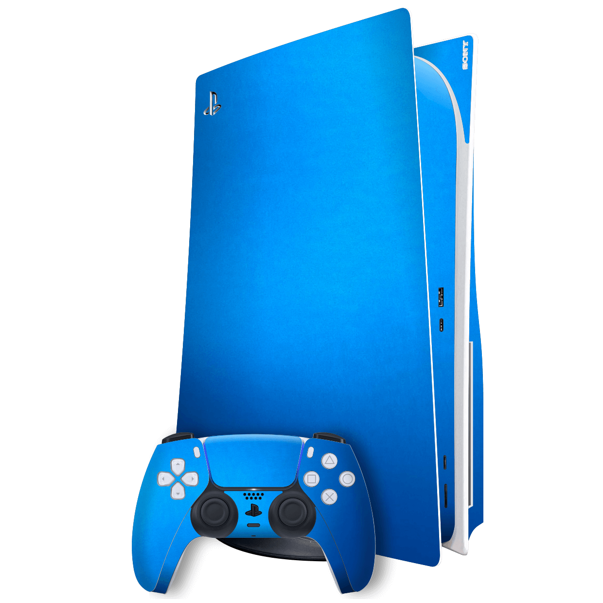 PlayStation 5 (PS5) DISC Edition SATIN BLUE Metallic Skin, Wrap – Qskinz™
